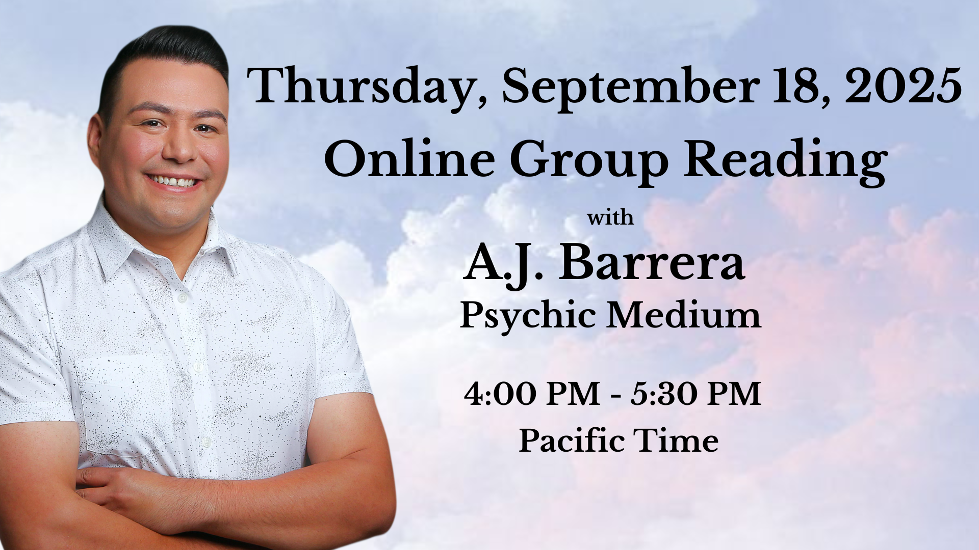 Sold Out Online Group Reading With Psychic Medium A J Barrera Los